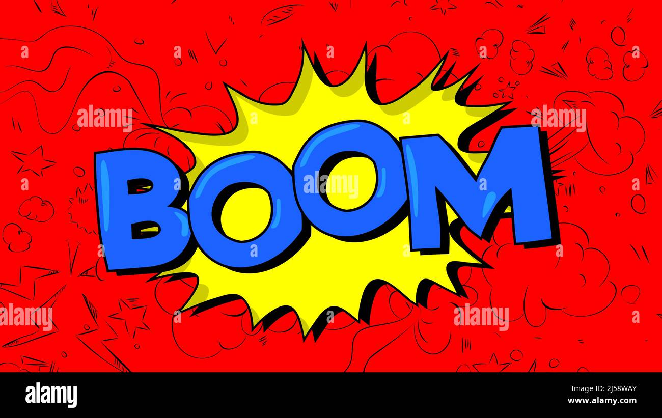 Boom. Word written with Children's font in cartoon style Stock Vector ...