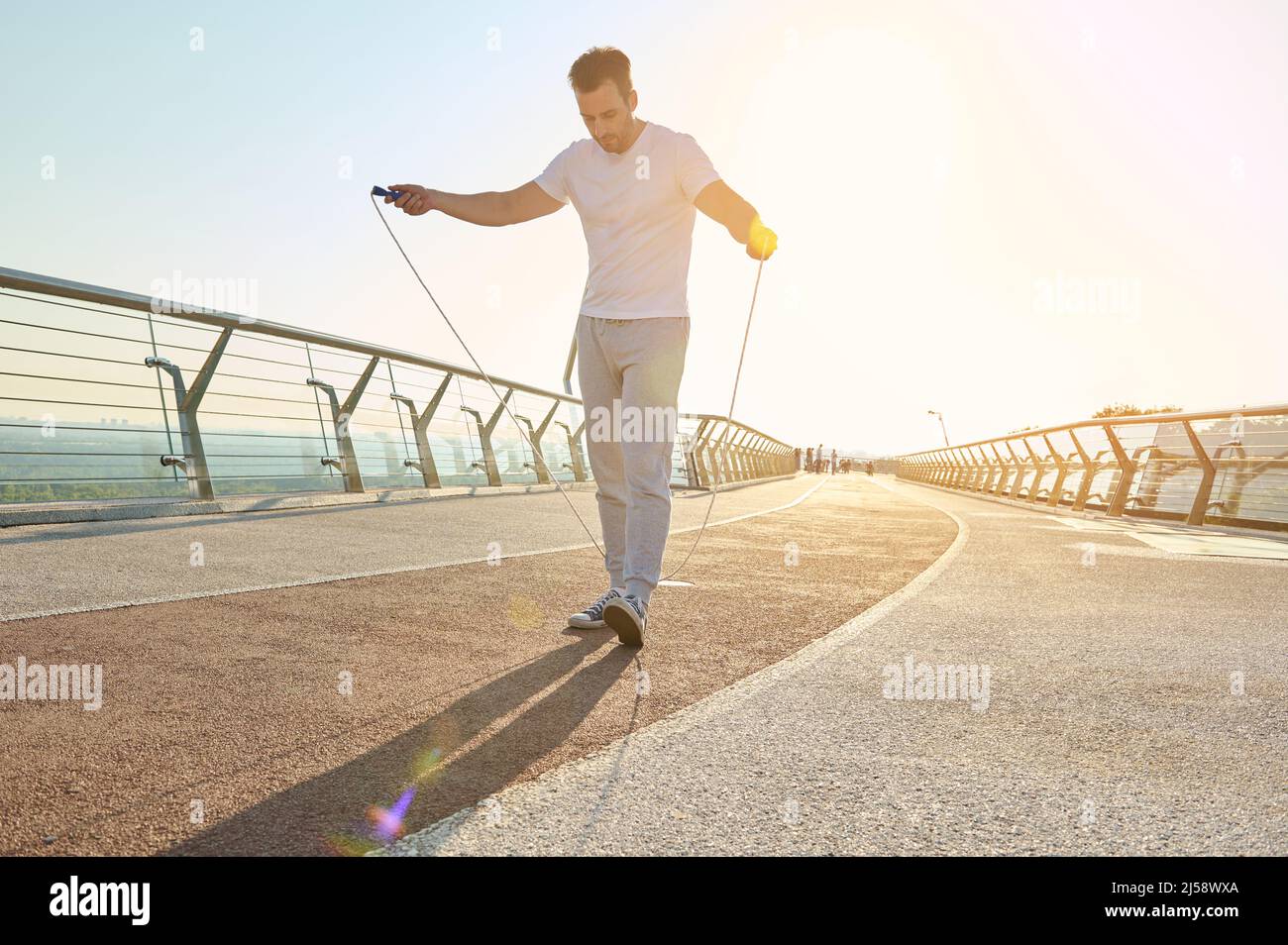 Full length portrait of a muscular build Caucasian man, fit athlete ...