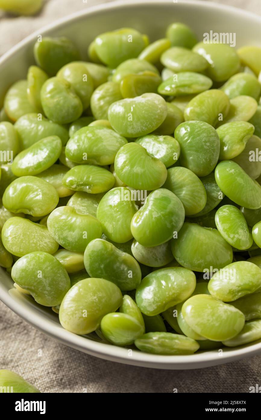 Organic Raw Steamed Green Lima Beans in a Bowl Stock Photo - Alamy
