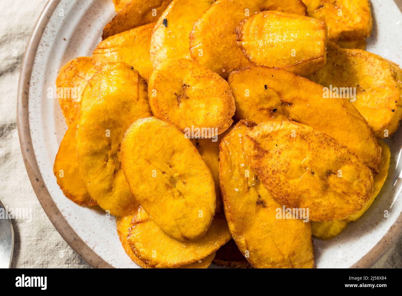 Homemade Deep Fried Plantains with Salt and Pepper Stock Photo - Alamy