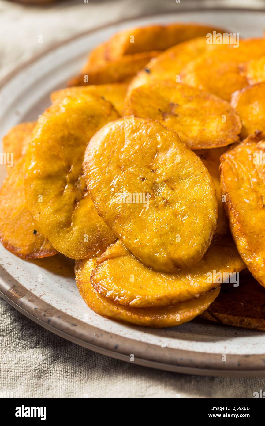 Homemade Deep Fried Plantains with Salt and Pepper Stock Photo - Alamy