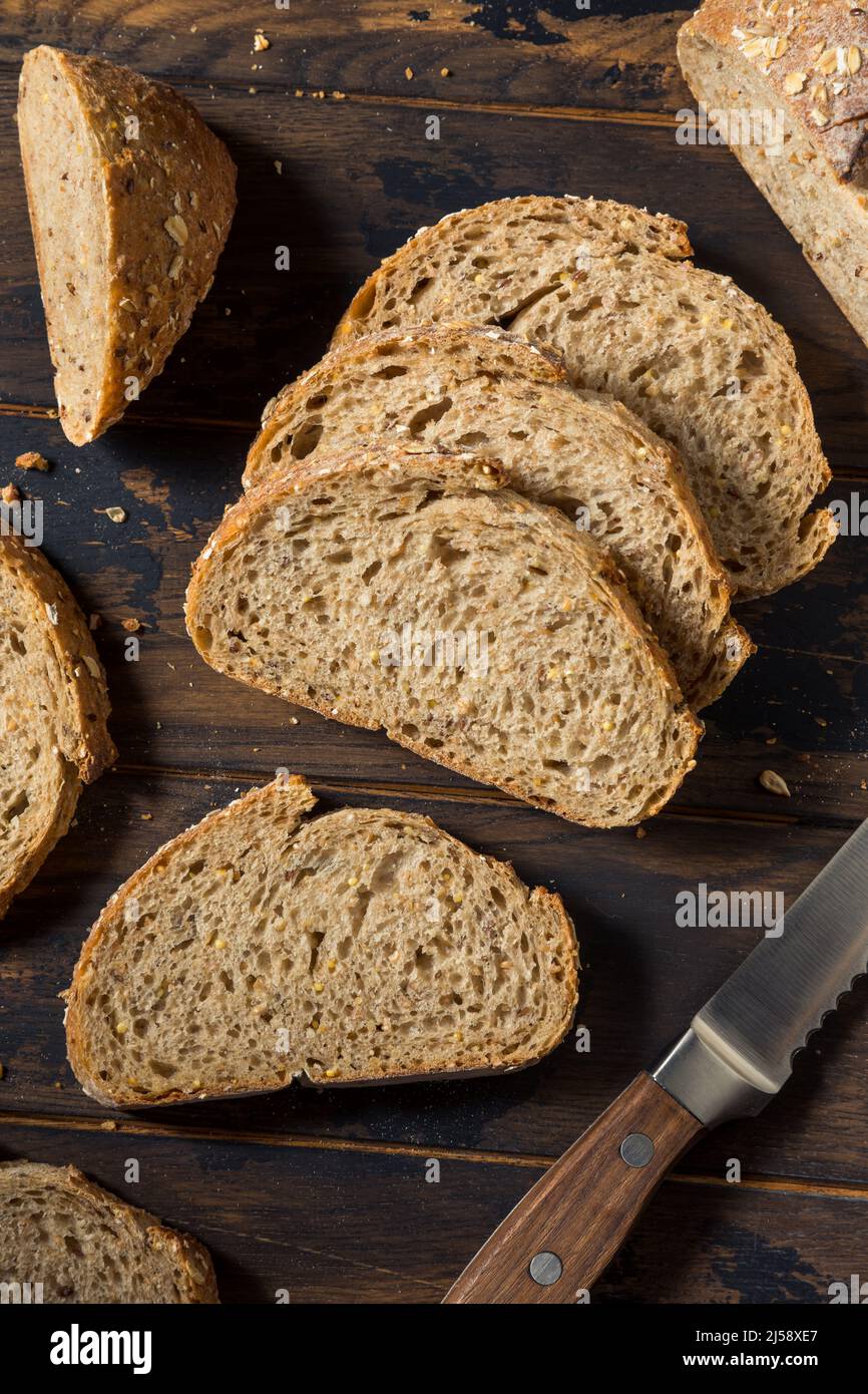 Homemade Fresh Wheat Bread Loaf with Whole Grain Stock Photo - Alamy