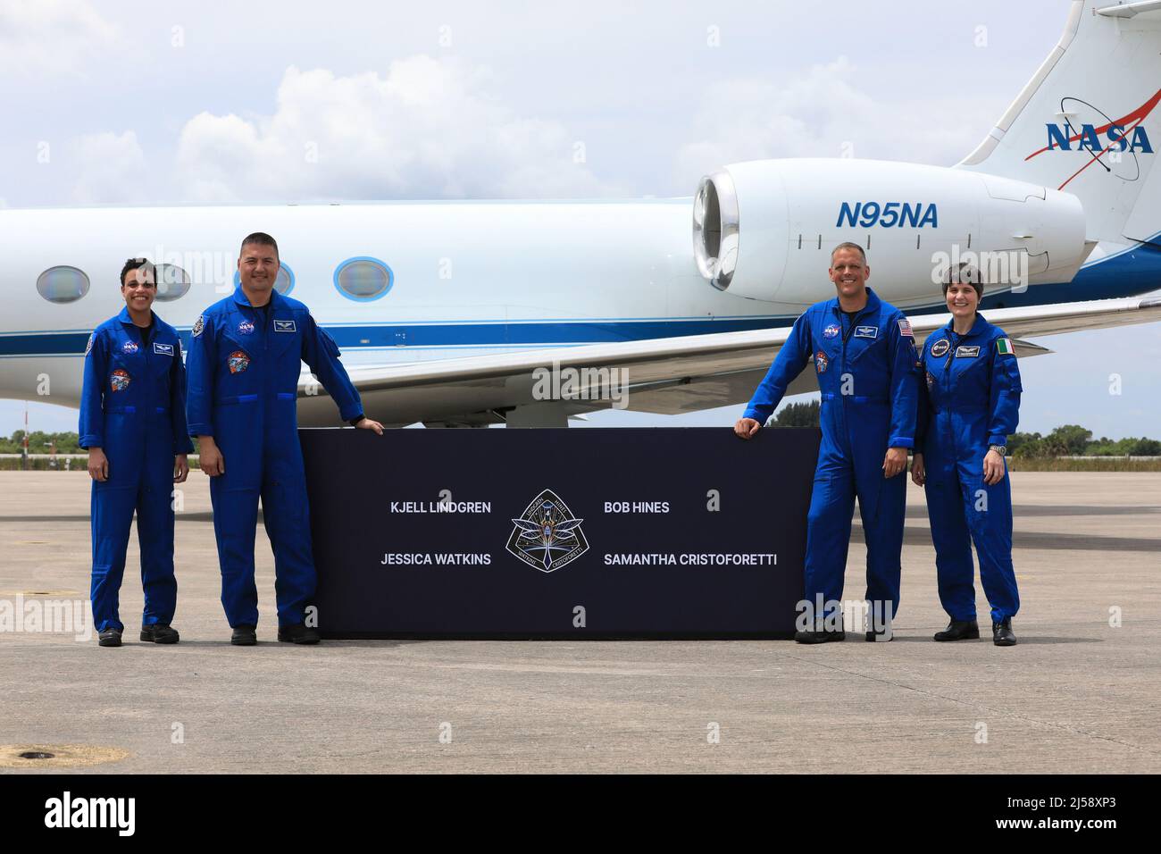 Crew members for NASA's SpaceX Crew-4 mission to the International Space Station arrive at the ...