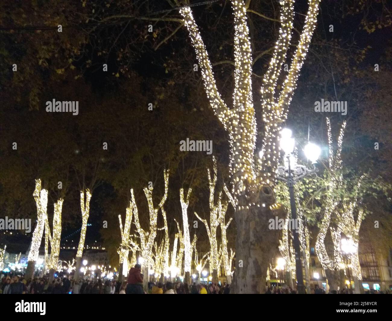 Bilbao, Christmas night pictures of the Biscayan city. Spain Stock ...