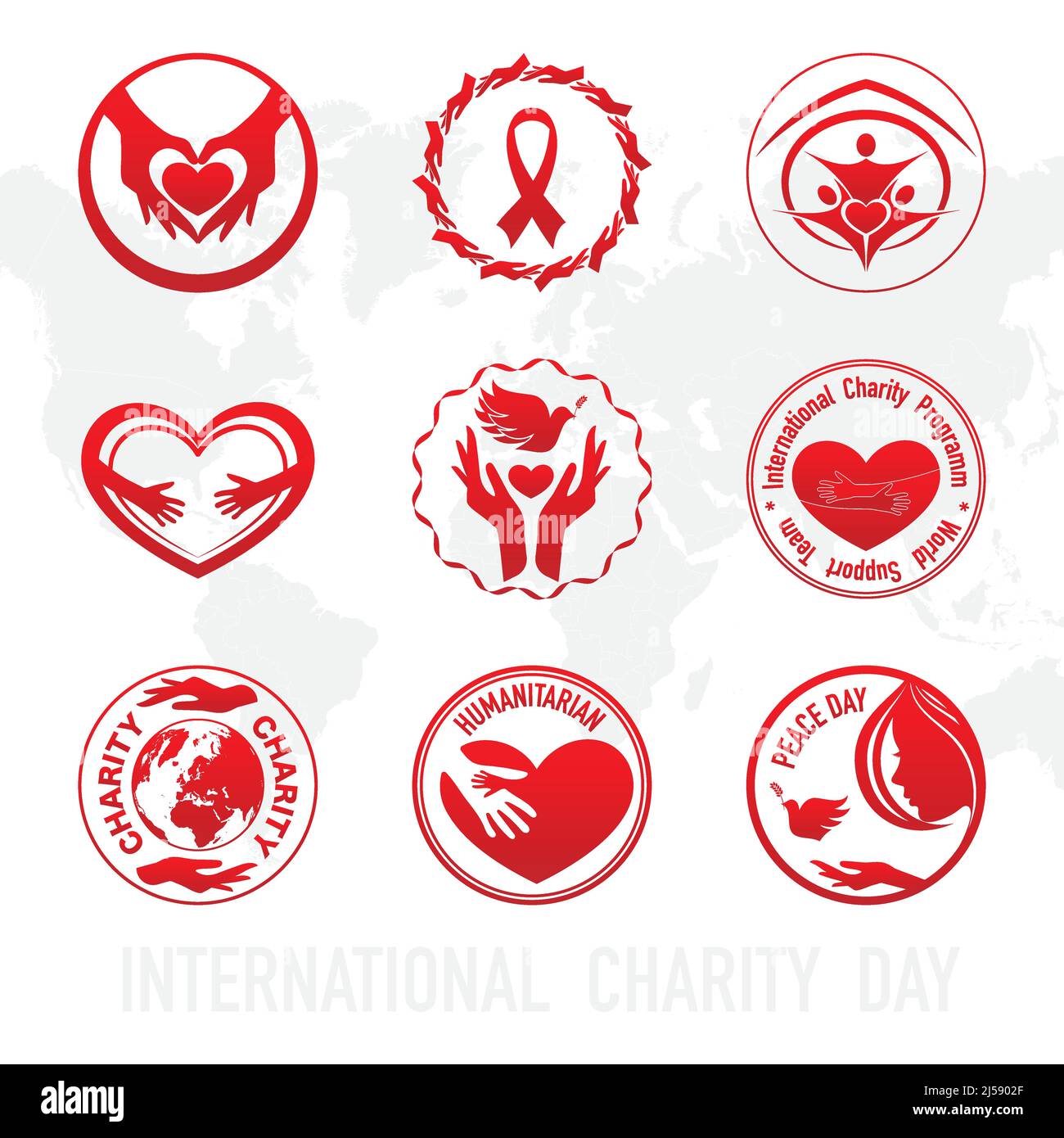 Red circles charity labels background Stock Vector Image & Art - Alamy