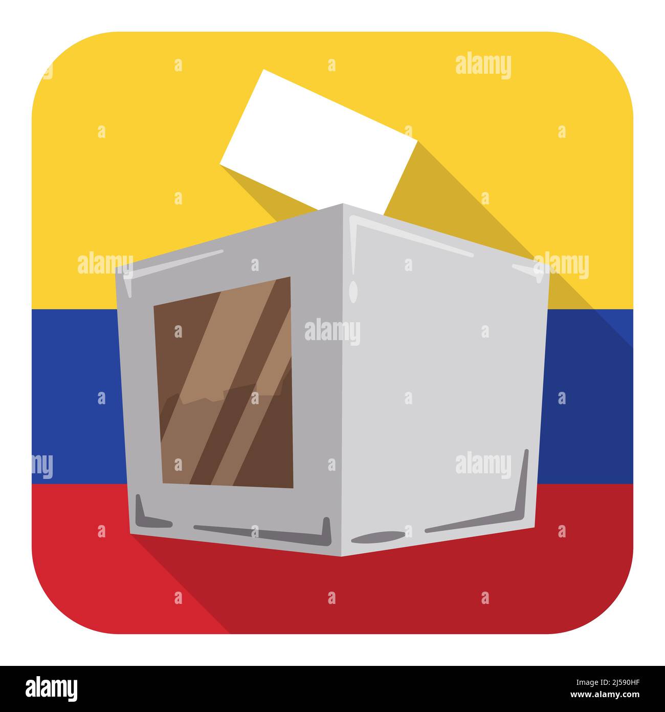 Patriotic square shaped pin with Colombia's tricolor flag, electoral ...