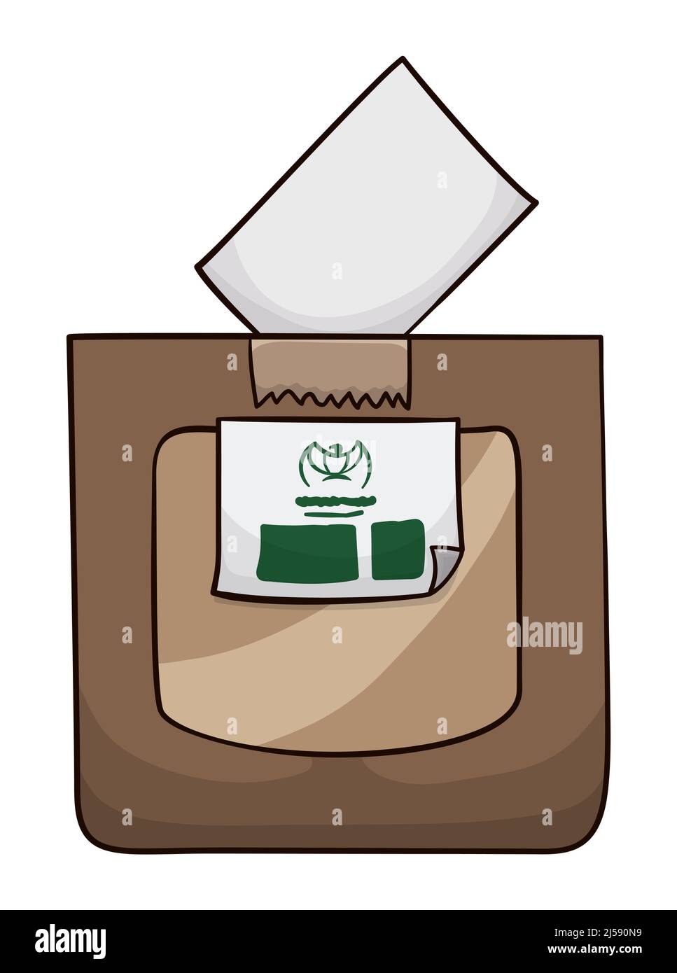 Frontal view of cardboard ballot box for Colombian elections, with ...