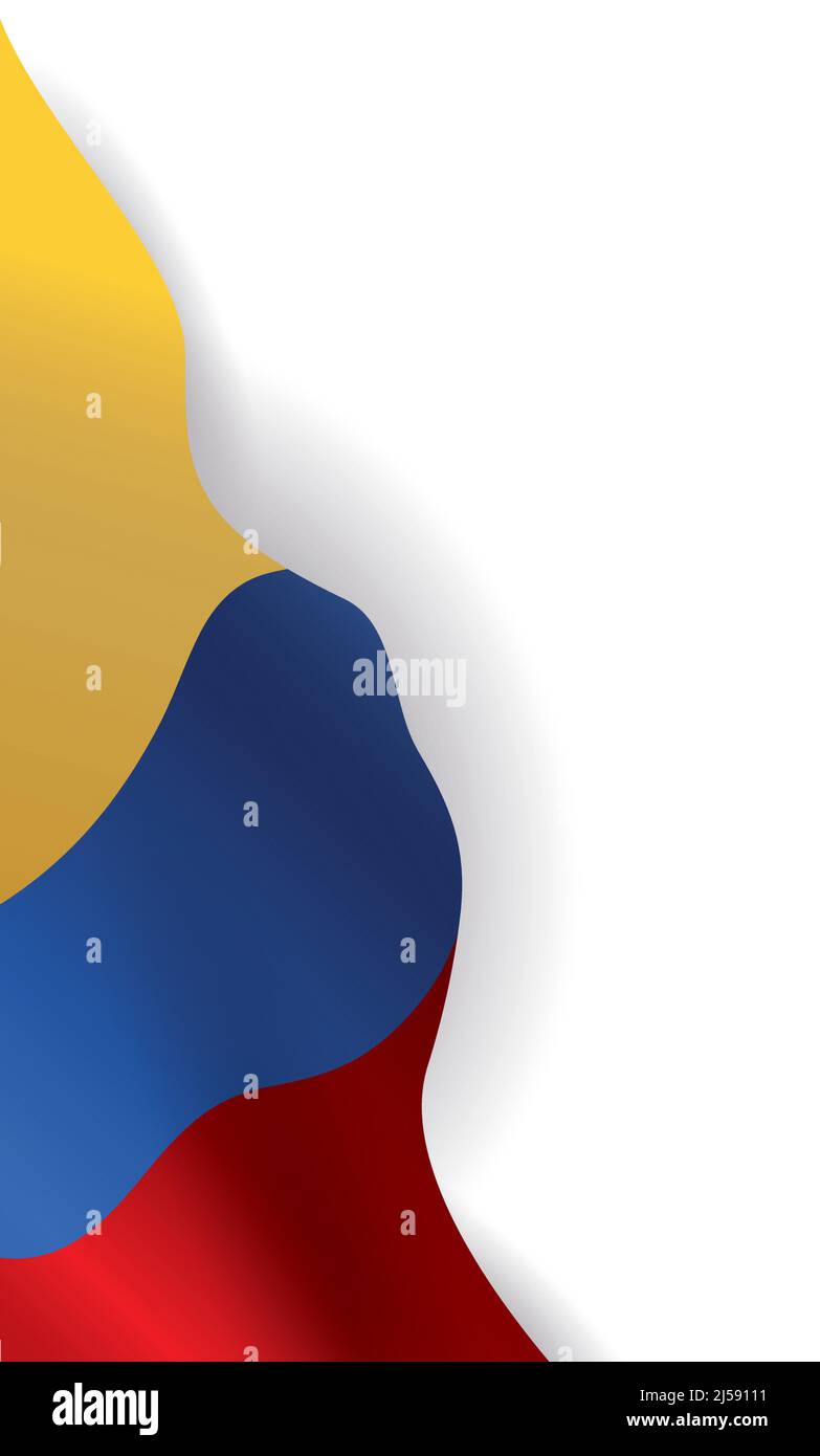 Waving Colombian flag in the left side and vertical position. Design ...
