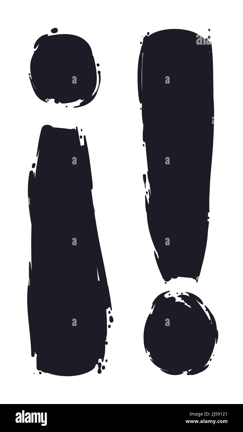 Exclamation marks, one inverted, for advice or warning. Design in ...