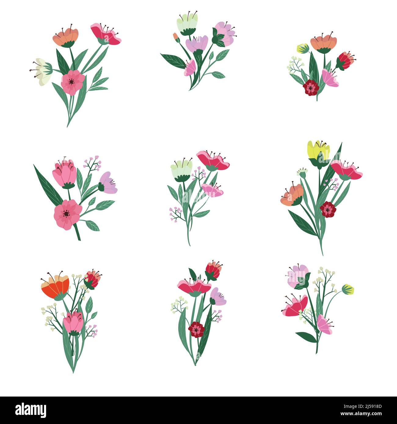 Nine flowers Stock Vector Images - Alamy