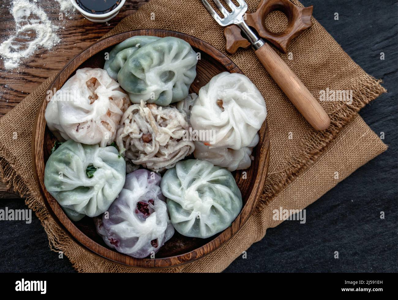 Chinese chives Dumplings Mixed Color or Garlic Chives Dim Sum Rice Cake ...
