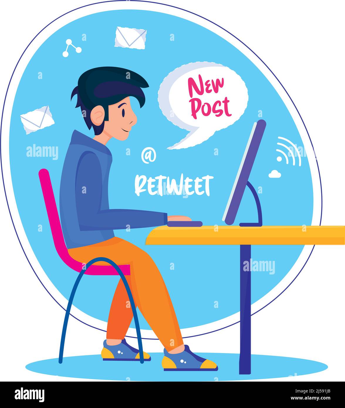 Cartoon computer hi-res stock photography and images - Alamy