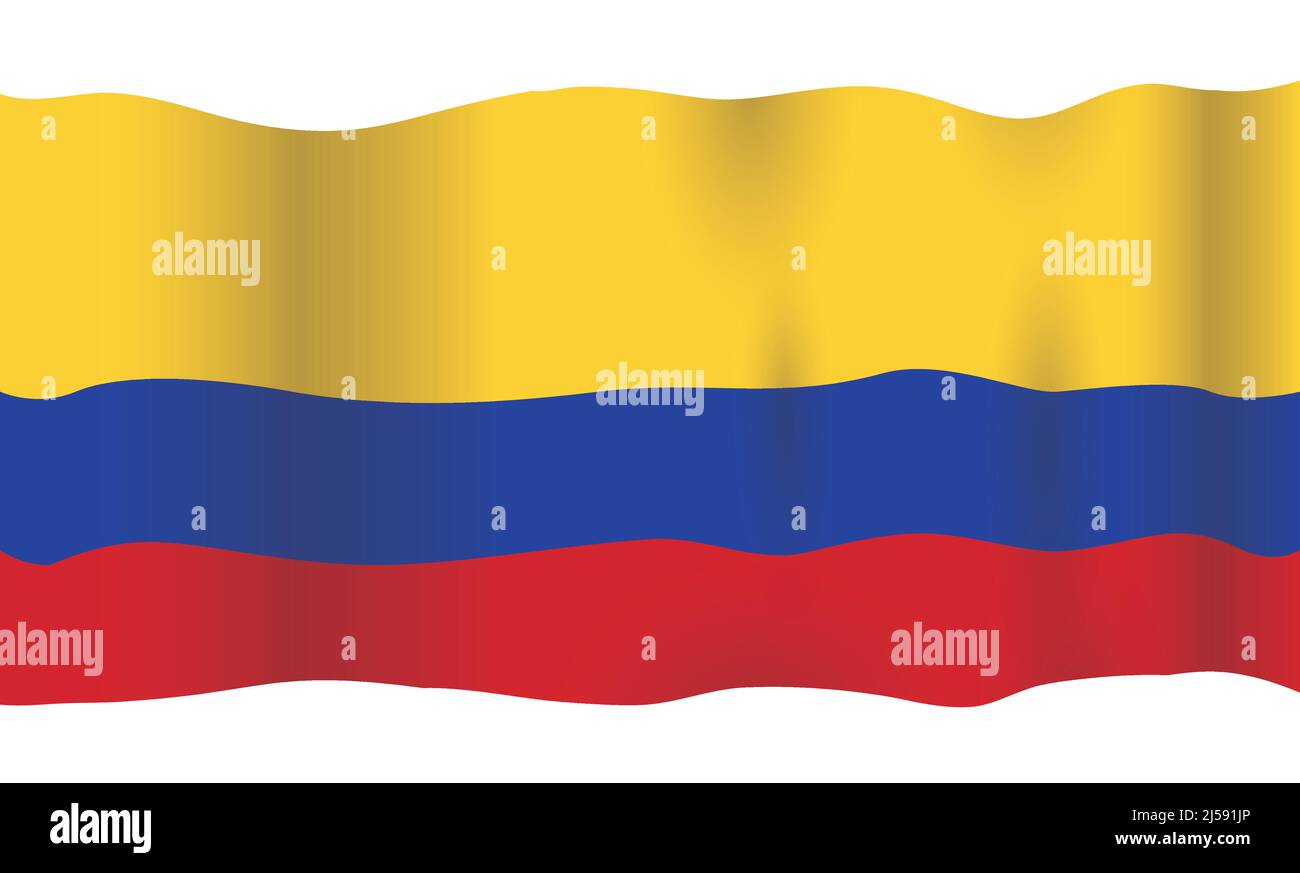 Patriotic banner with Colombian tricolor flag, waving over white ...