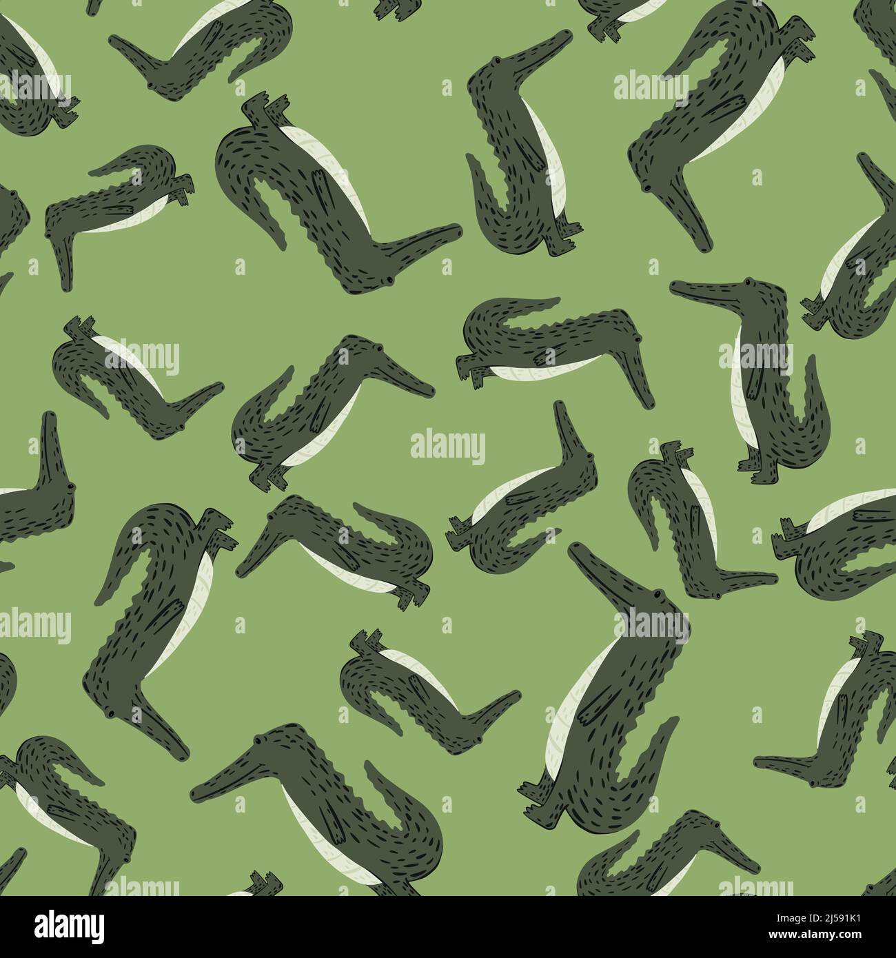Cute crocodile seamless pattern. Background with funny alligator in ...