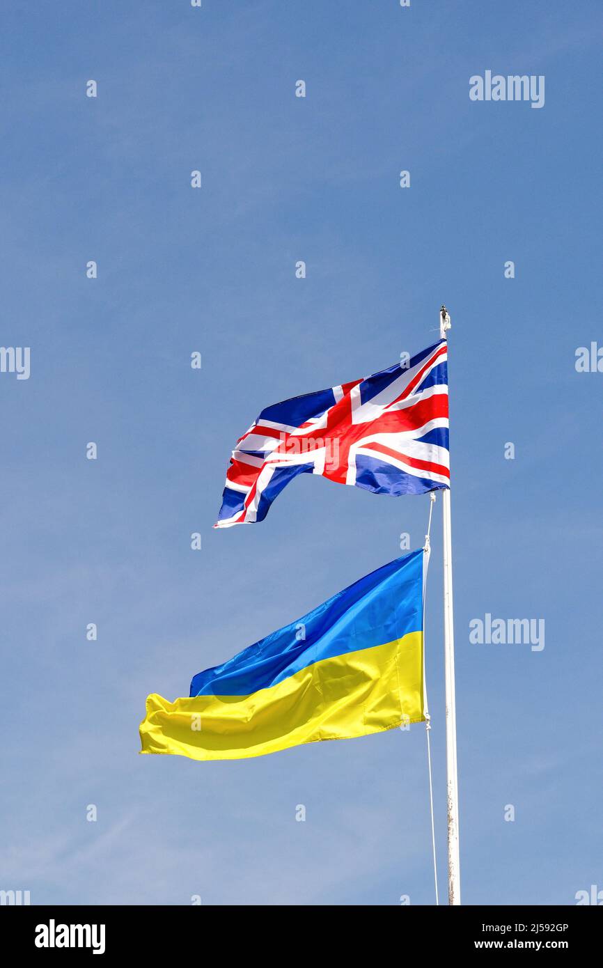 Union jack and ukrainian flag hi-res stock photography and images - Alamy