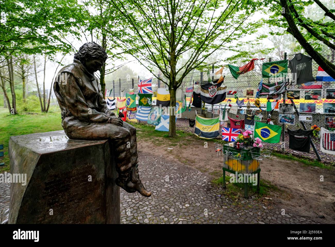 The Ayrton Senna tribute memorial statue at the Autodromo ...