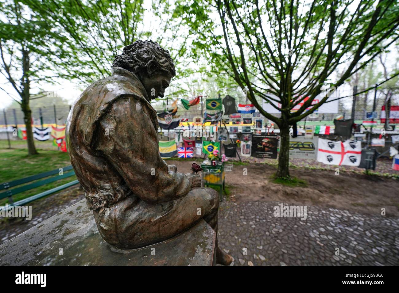 The Ayrton Senna tribute memorial statue at the Autodromo ...