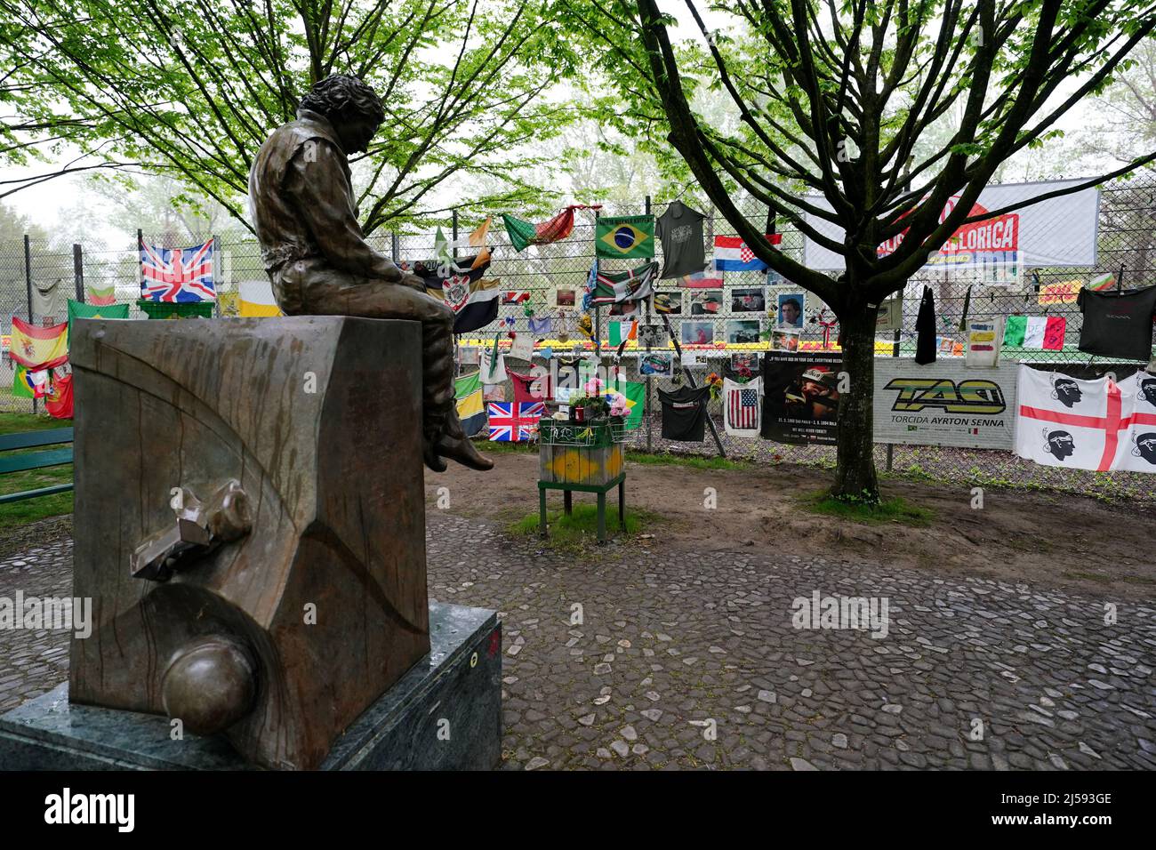 The Ayrton Senna tribute memorial statue at the Autodromo ...