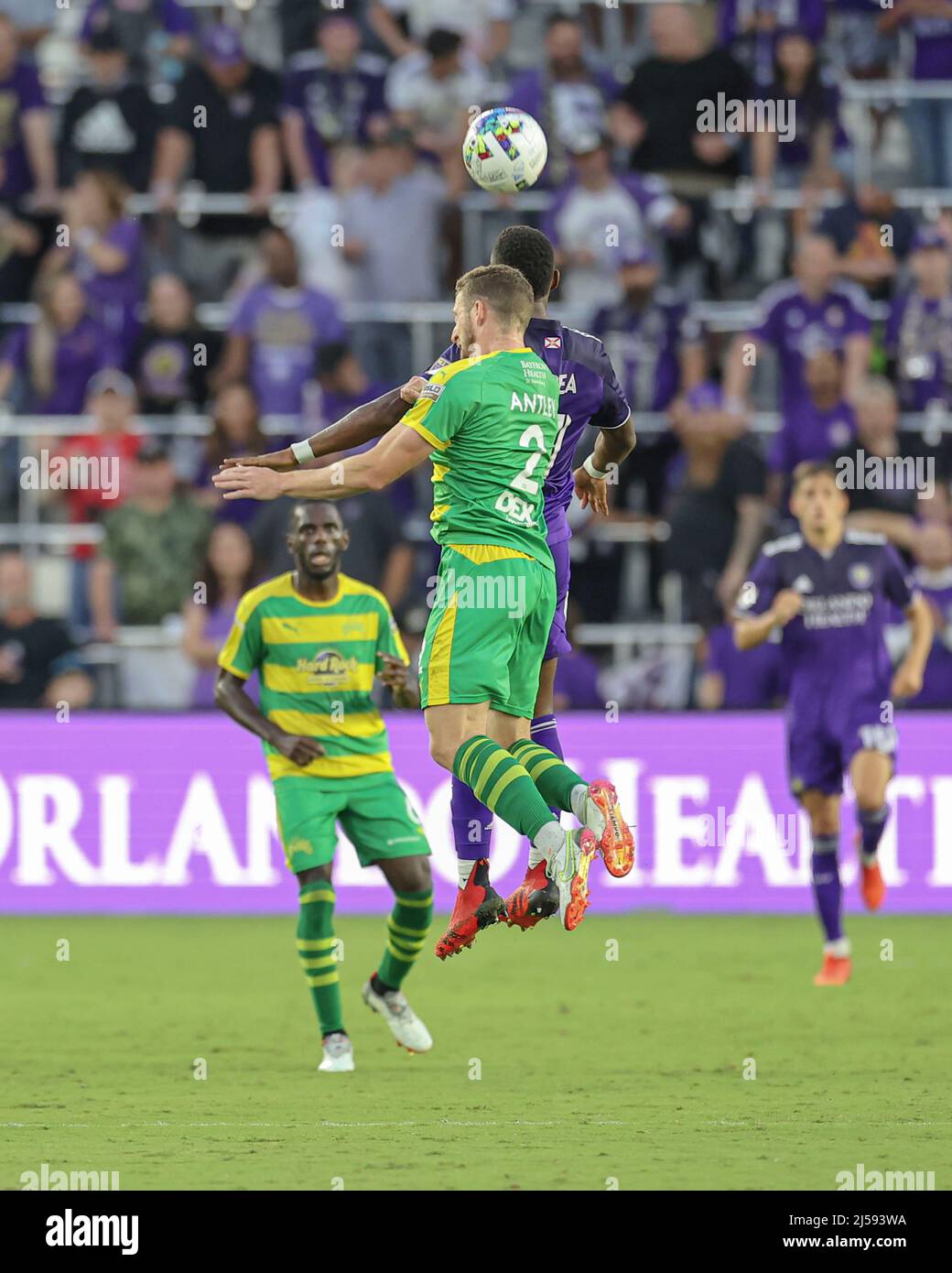 Tampa Bay Rowdies midfielder Conner Antley (2) and Orlando City ...
