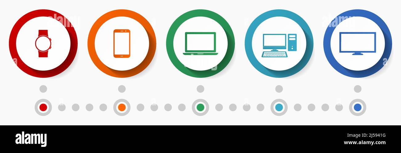 Electronic devices concept vector icon set, modern design infographic ...