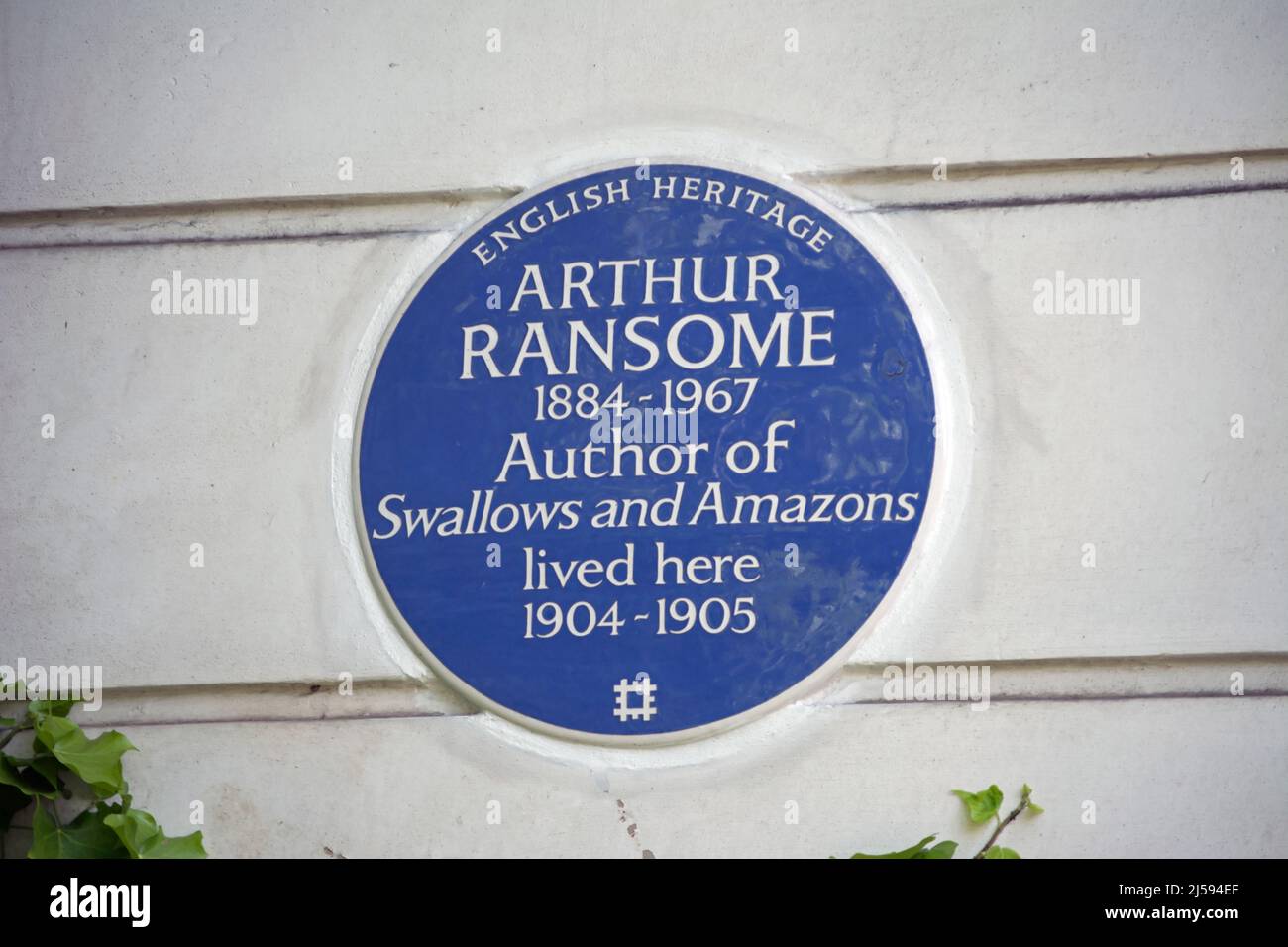 english heritage blue plaque marking a home of writer arthur ransome ...