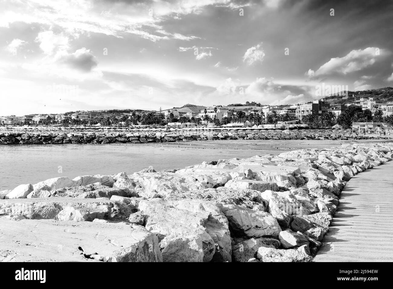 San Benedetto- Italy- B&W Stock Photo - Alamy