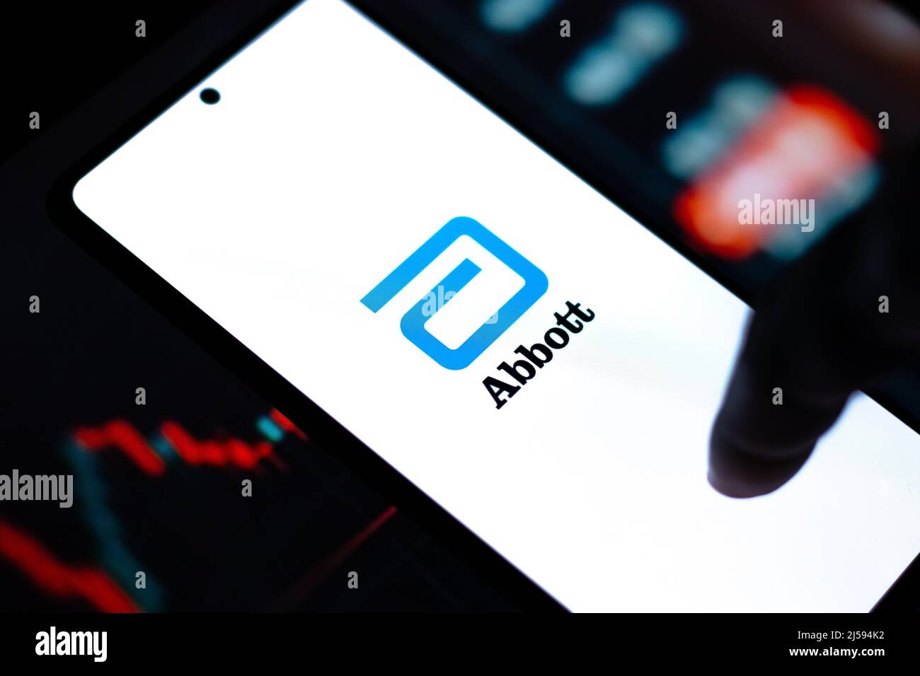 West Bangal, India - April 20, 2022 : Abbott Laboratories logo on phone ...