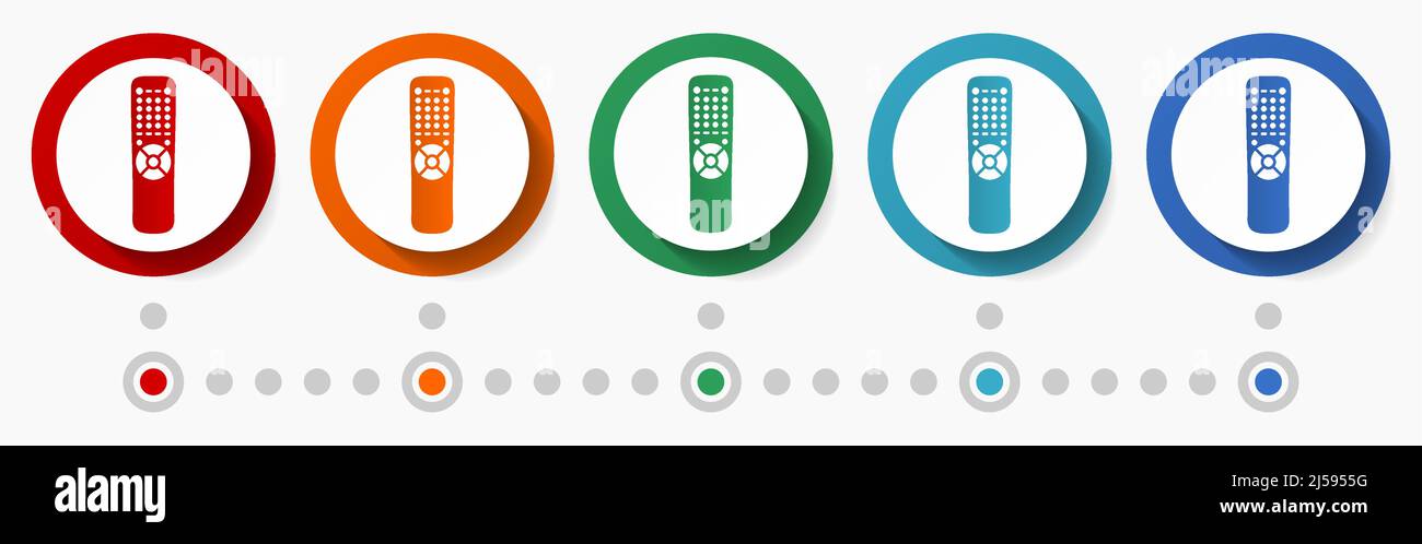 TV remote concept vector icon set, infographic template, flat design ...