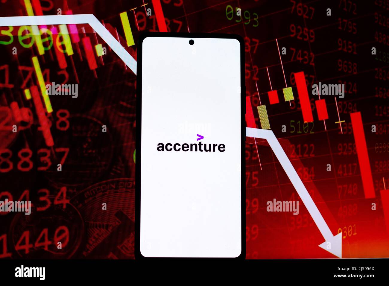 West Bangal, India - October 09, 2021 : Accenture logo on phone screen ...