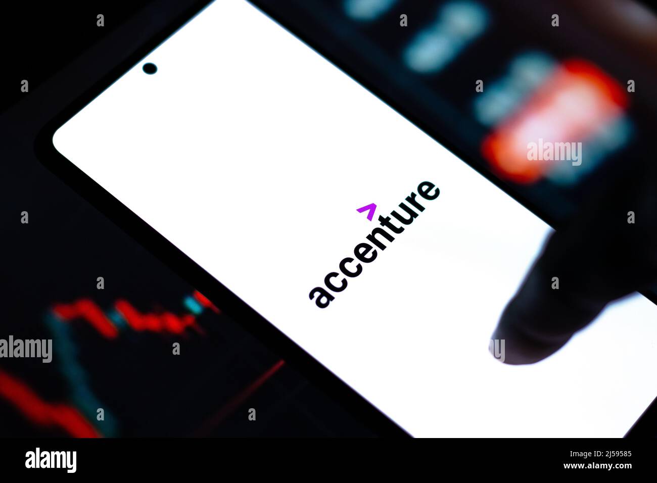 West Bangal, India - October 09, 2021 : Accenture logo on phone screen ...