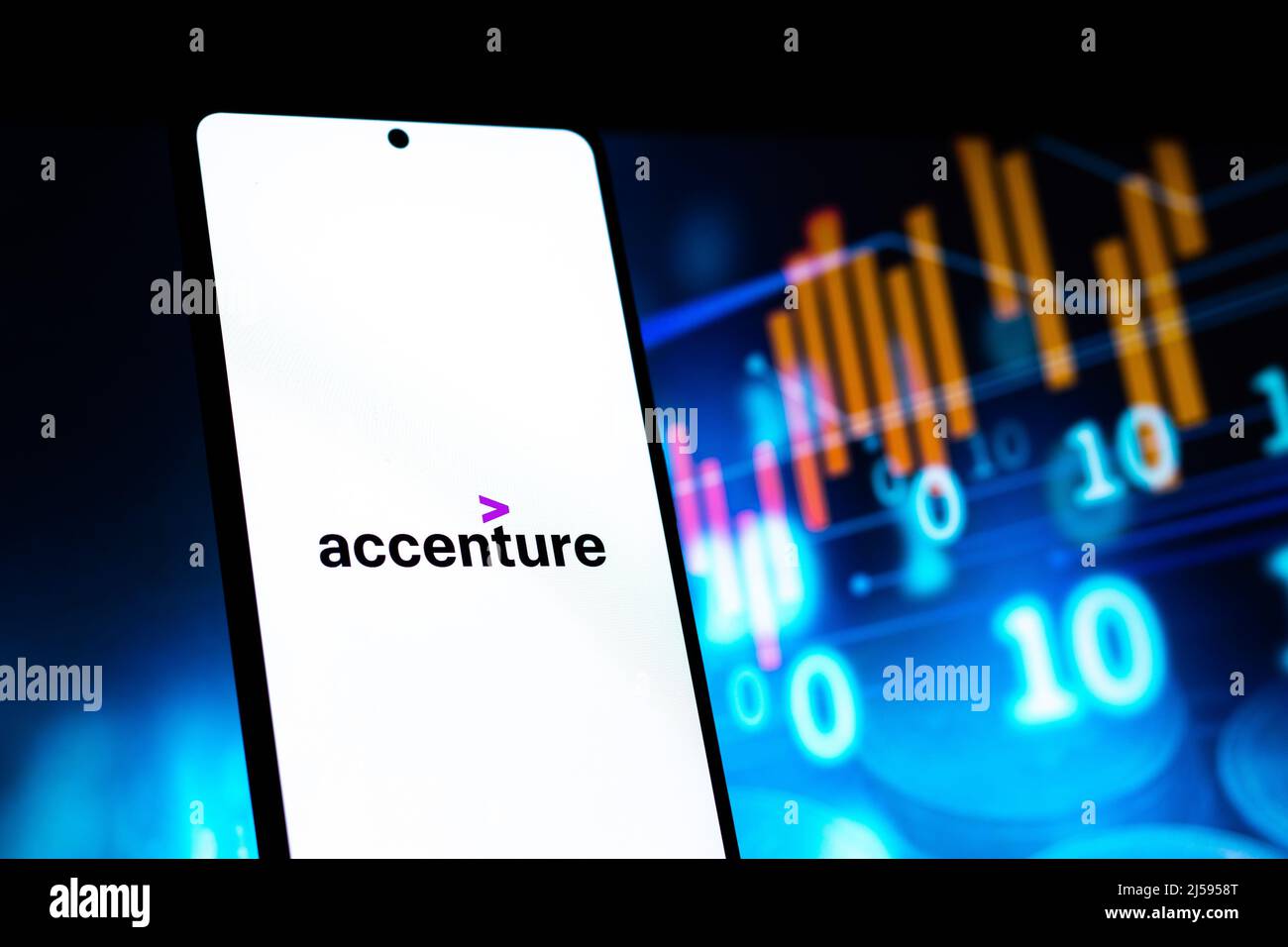 West Bangal, India - October 09, 2021 : Accenture logo on phone screen ...
