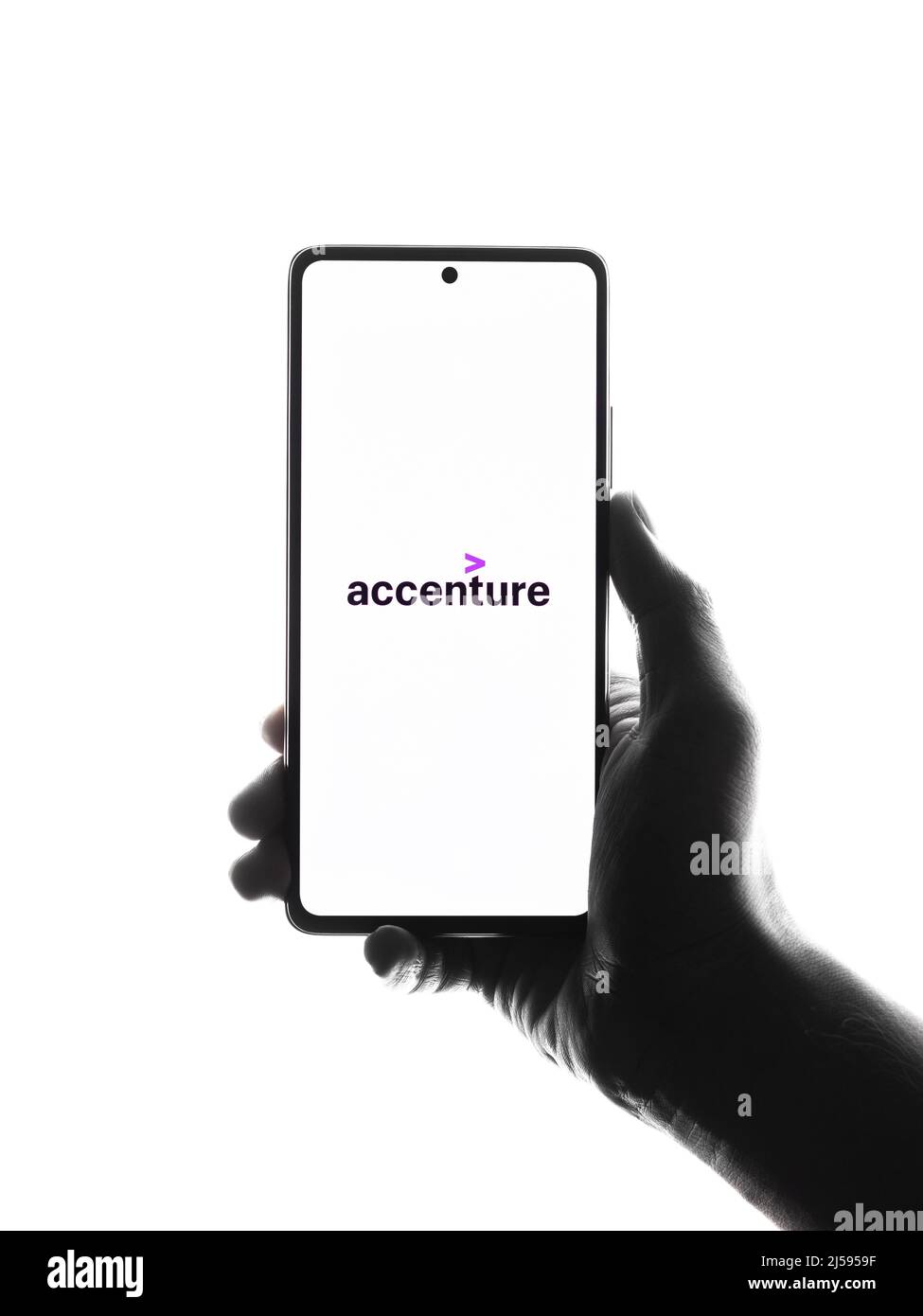 West Bangal, India - October 09, 2021 : Accenture logo on phone screen ...