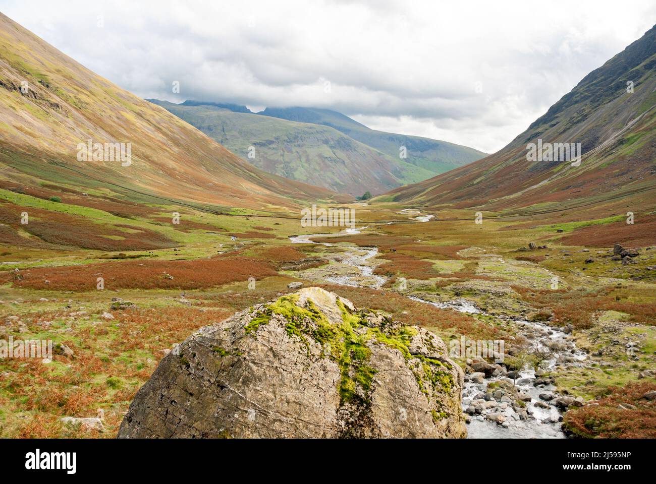 UK, England, Cumbria. The Lake District. Toward Wasdale Head. Mosedale ...
