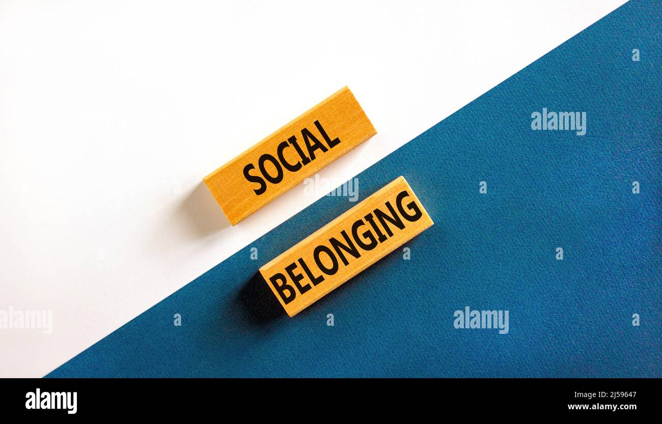 Social belonging symbol. Wooden blocks with concept words Social ...