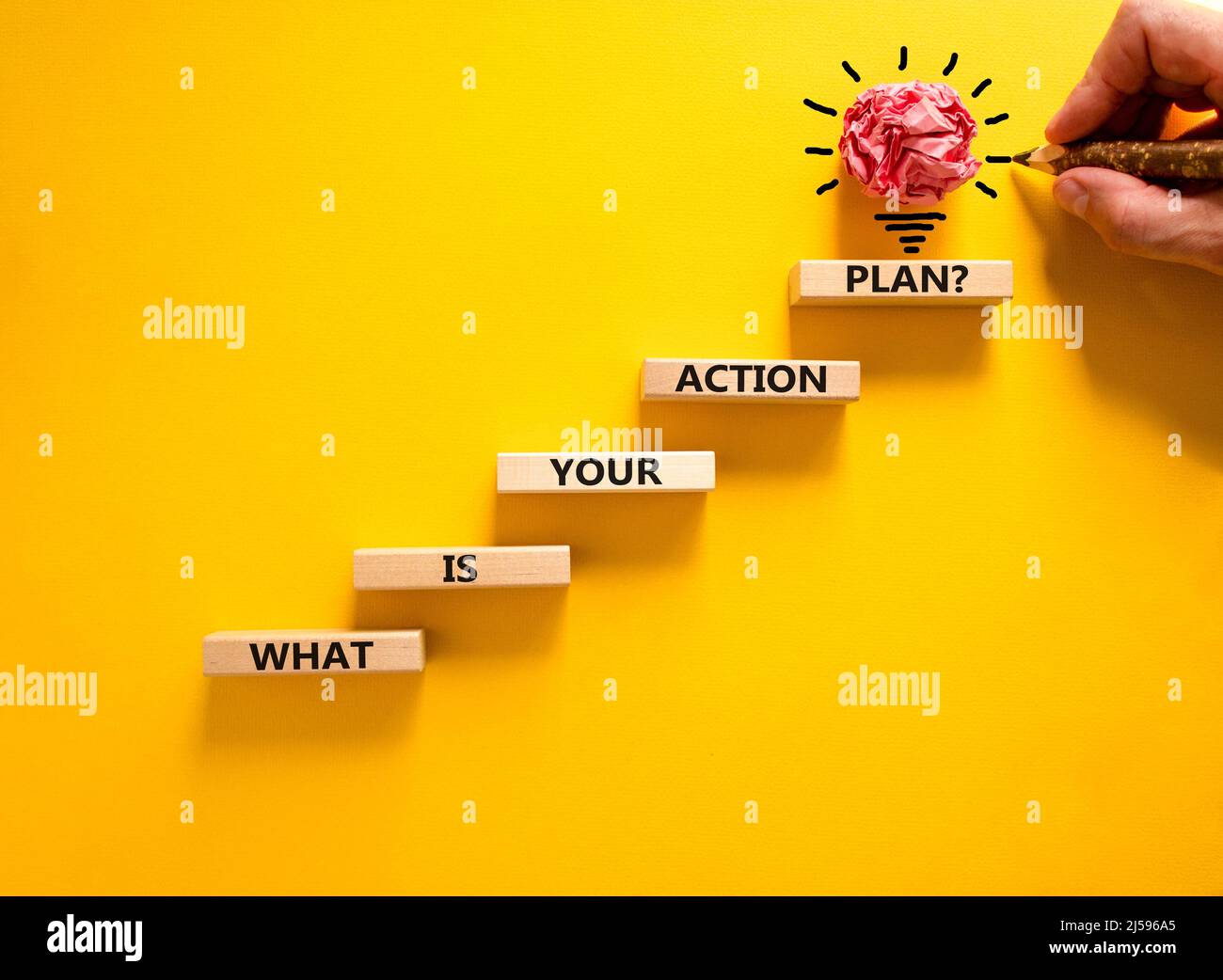 Action plan symbol. Concept words What is your action plan on wooden ...