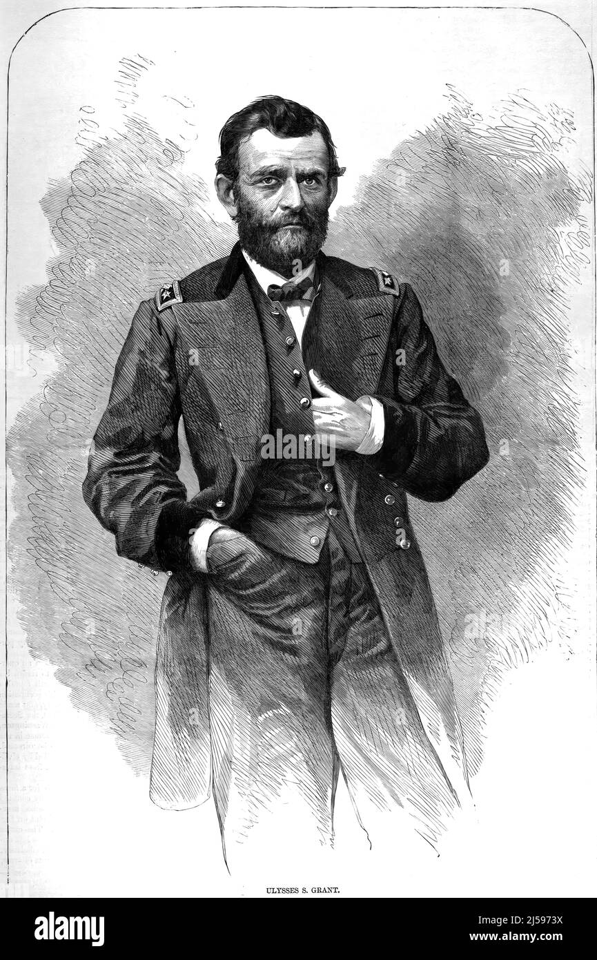Portrait of Ulysses S. Grant, 18th president of the United States and ...