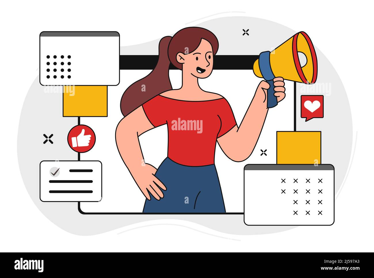 Megaphone service icon simple Cut Out Stock Images & Pictures - Alamy