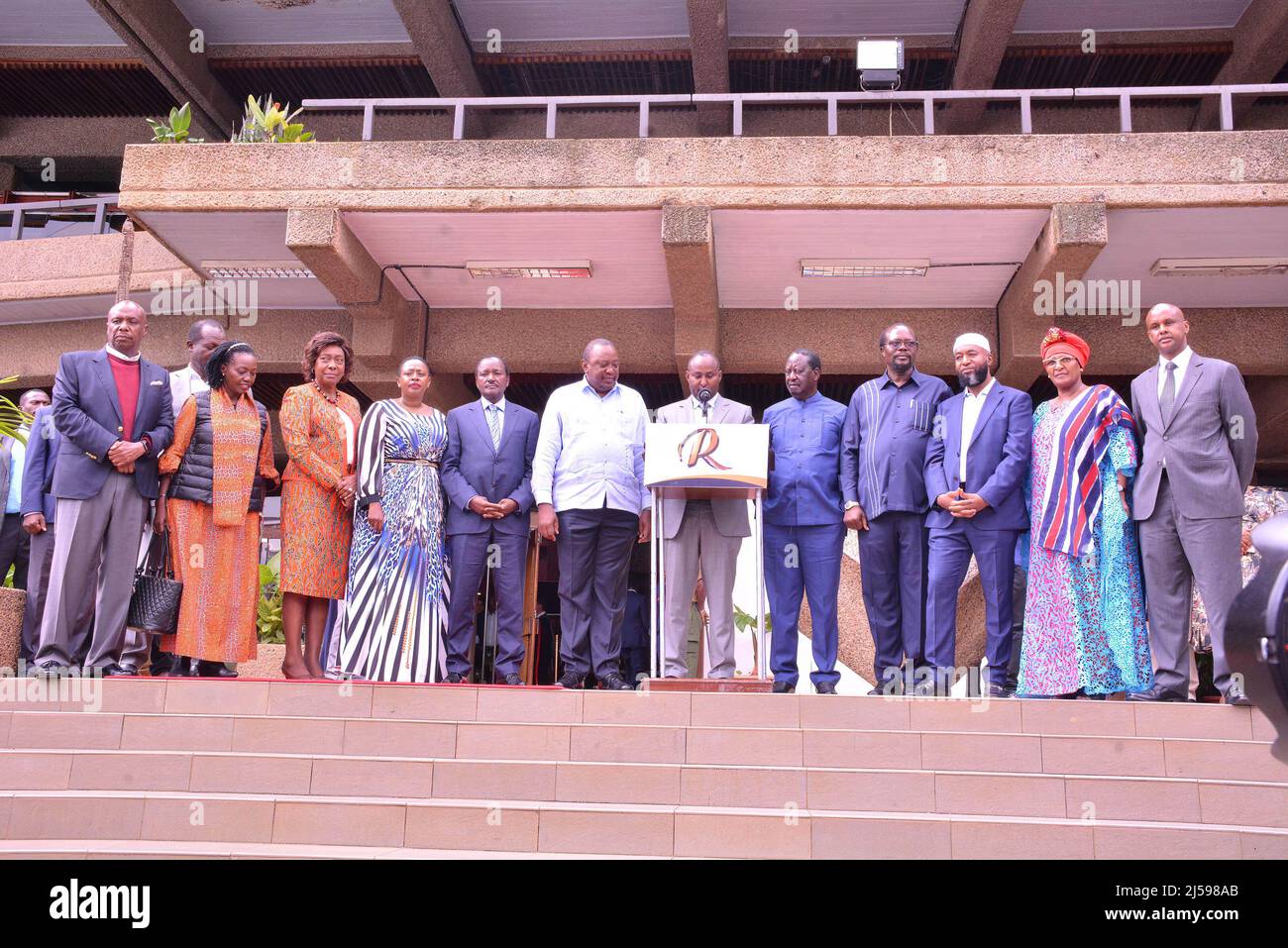 Azimio la Umoja -One Kenya coalition council Secretary Junet Mohamed (C ...