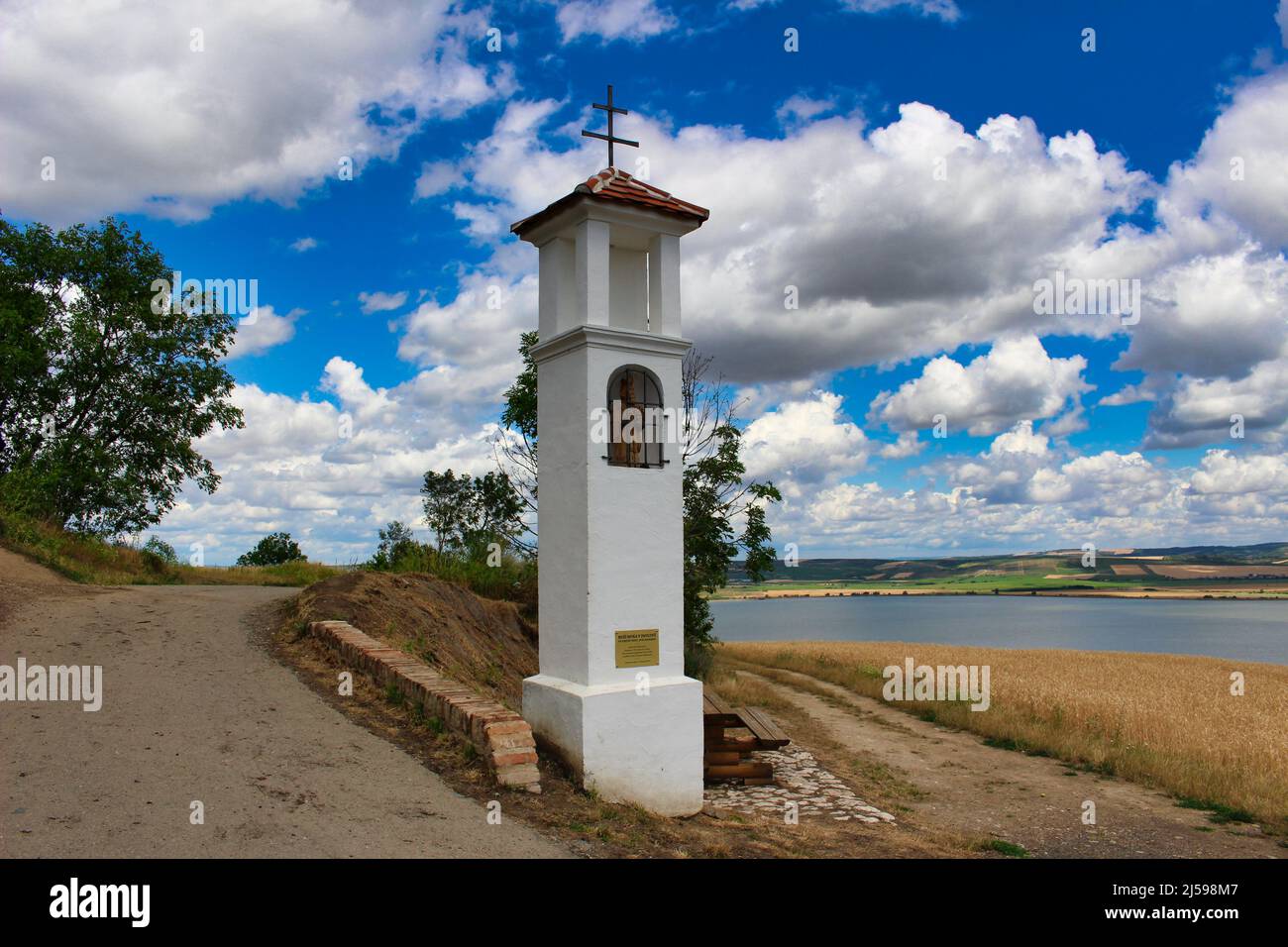 A calvary between paths. Pavlov. CZ. Palava Stock Photo - Alamy