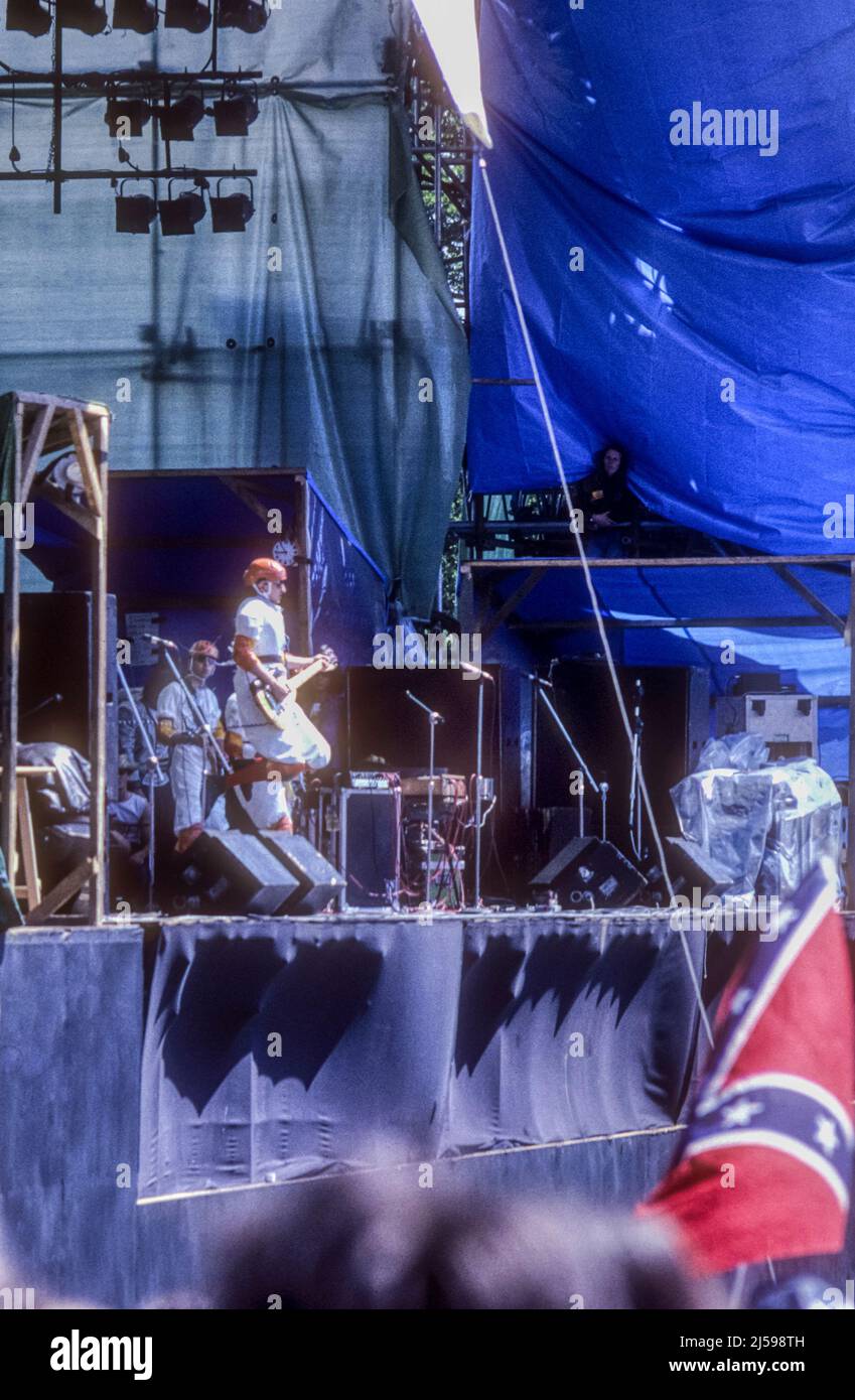 American rock band Devo performing on stage at Knebworth in 1978 Stock ...