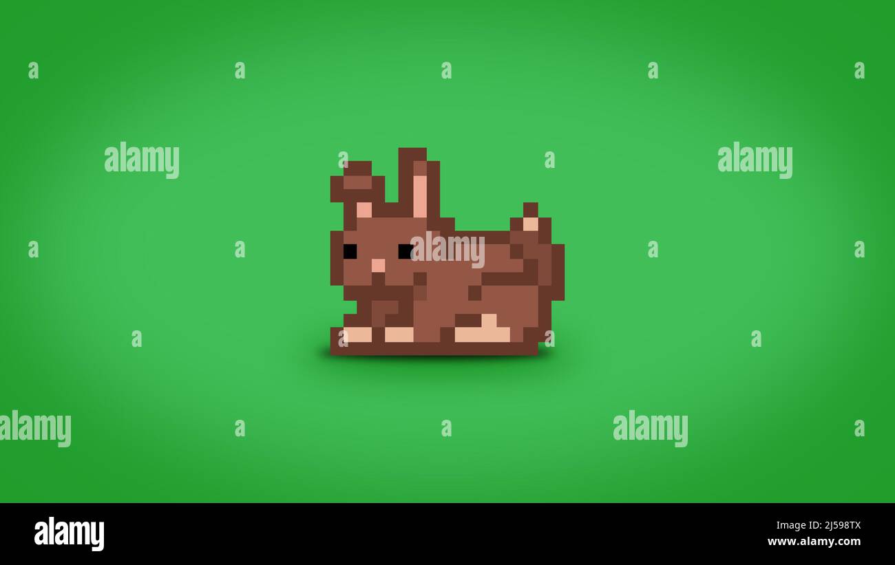 Cute brown pixel rabbit background - high resolution 8 bit wallpaper ...
