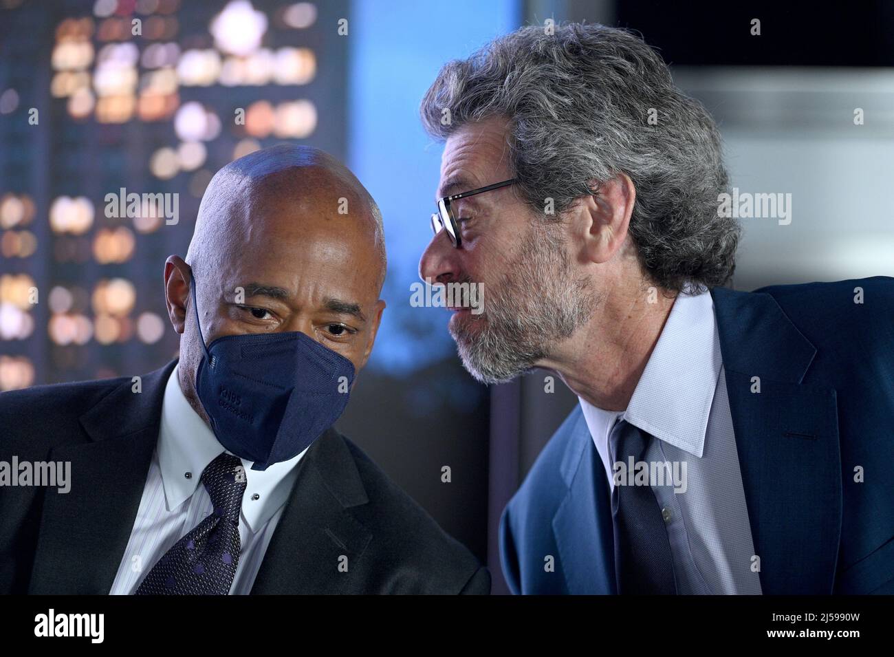 New York, USA. 21st Apr, 2022. (L-R) New York City Mayor Eric Adams and ...