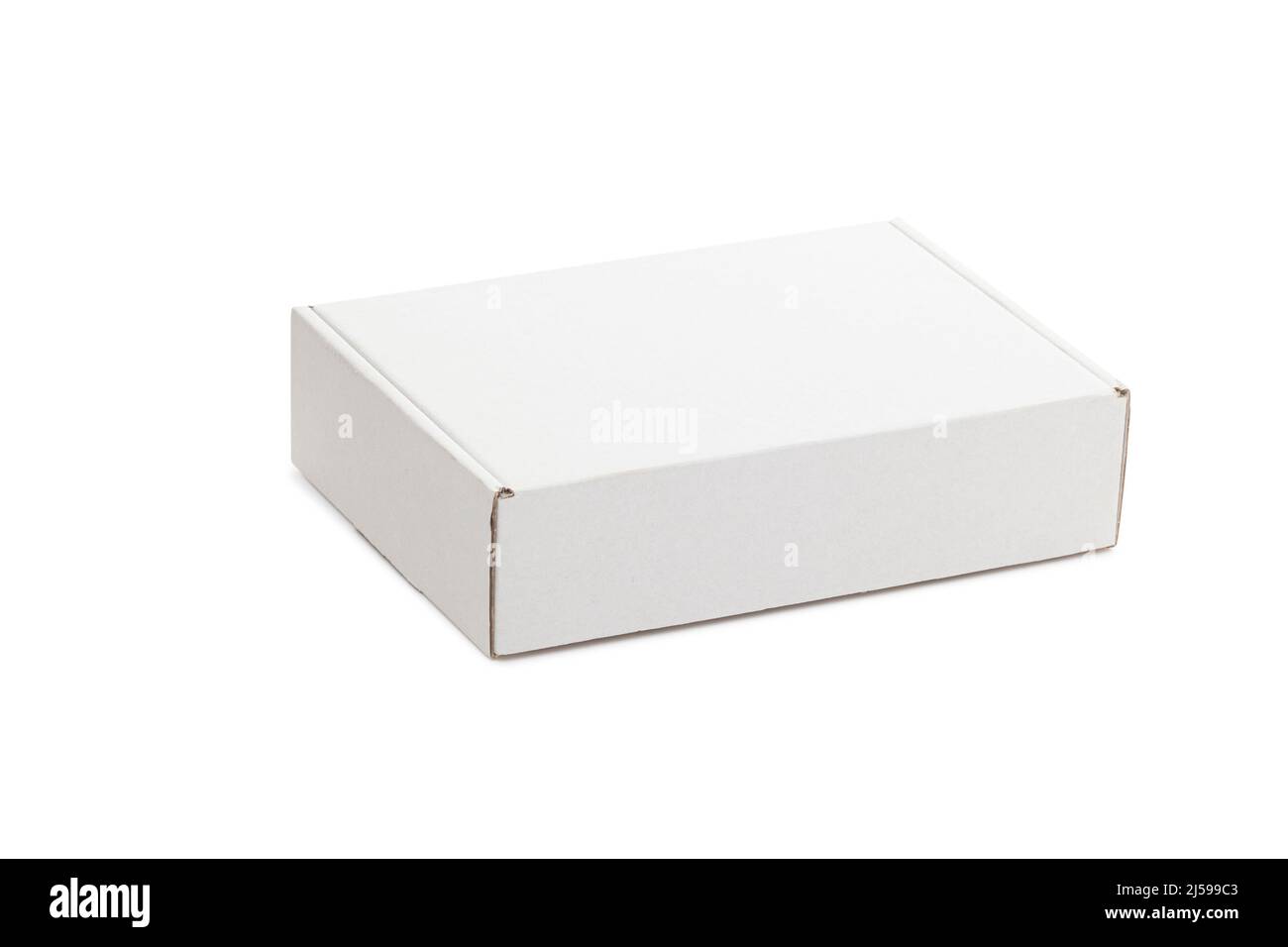 Closed white blank carton box isolated on white background with ...
