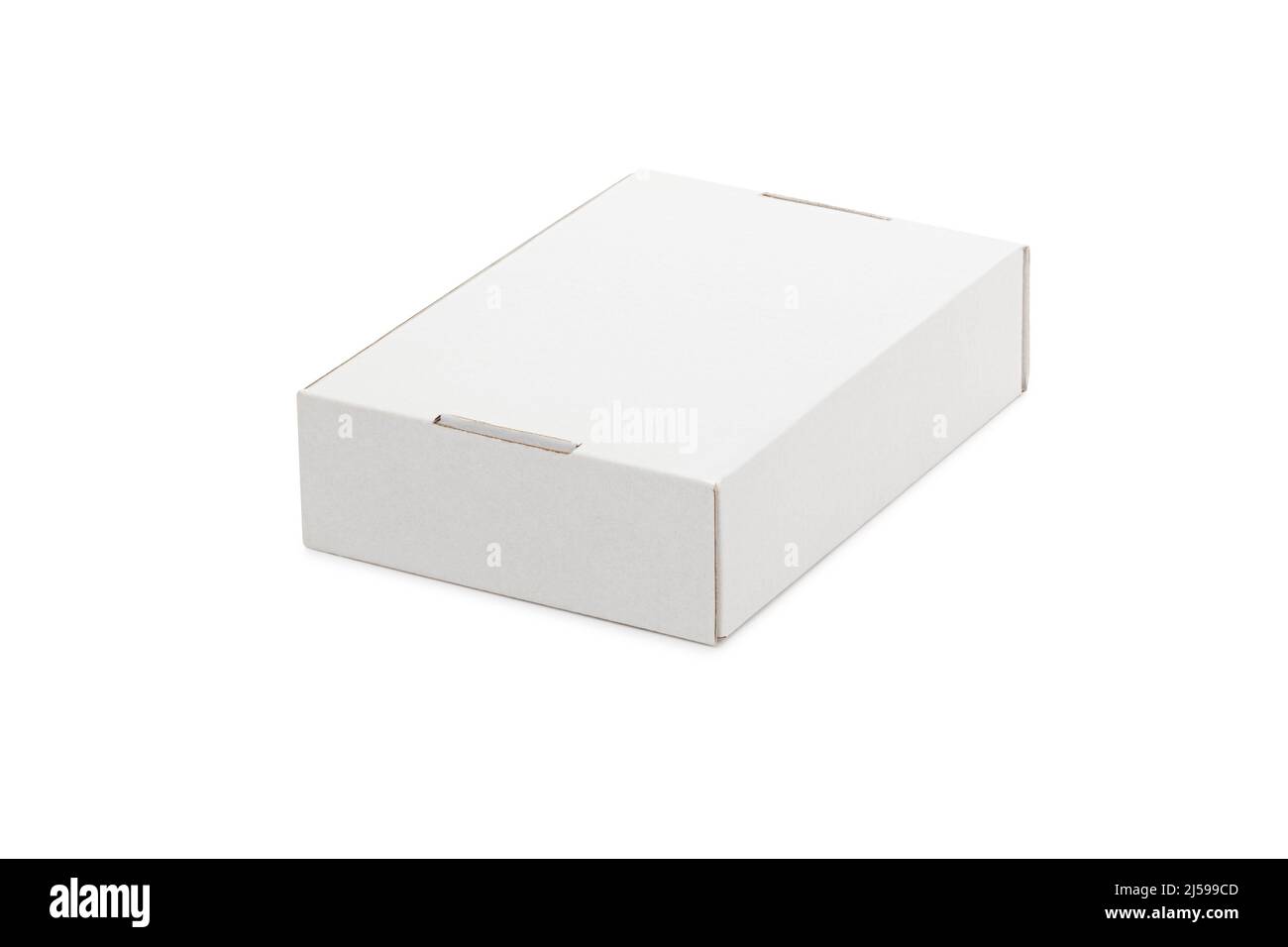 Closed white blank carton box isolated on white background with ...
