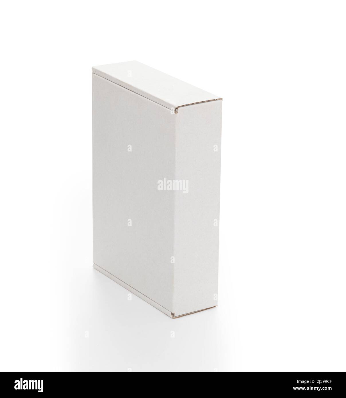 Closed white blank carton box isolated on white background with ...