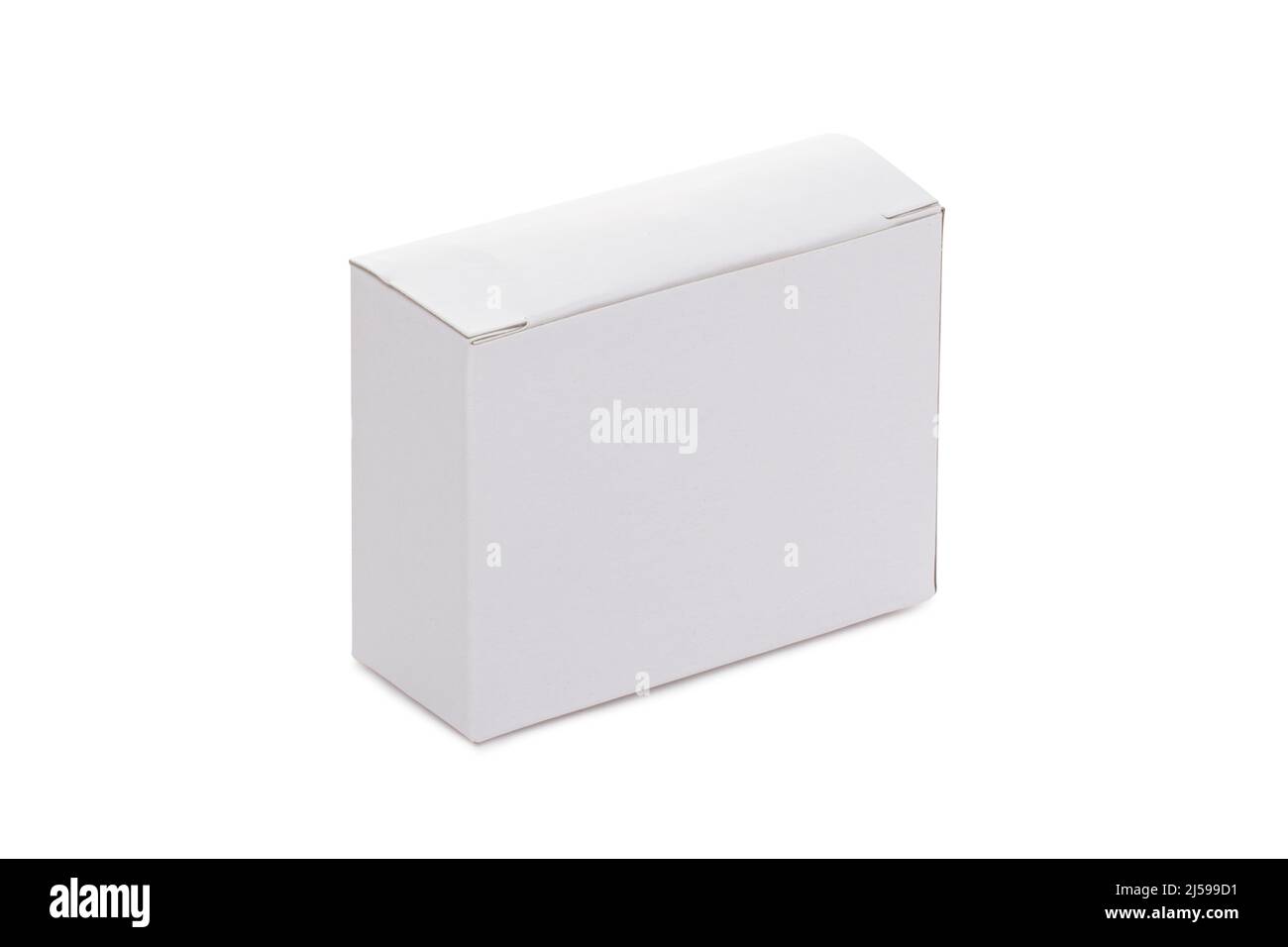 Closed white blank carton box isolated on white background with ...