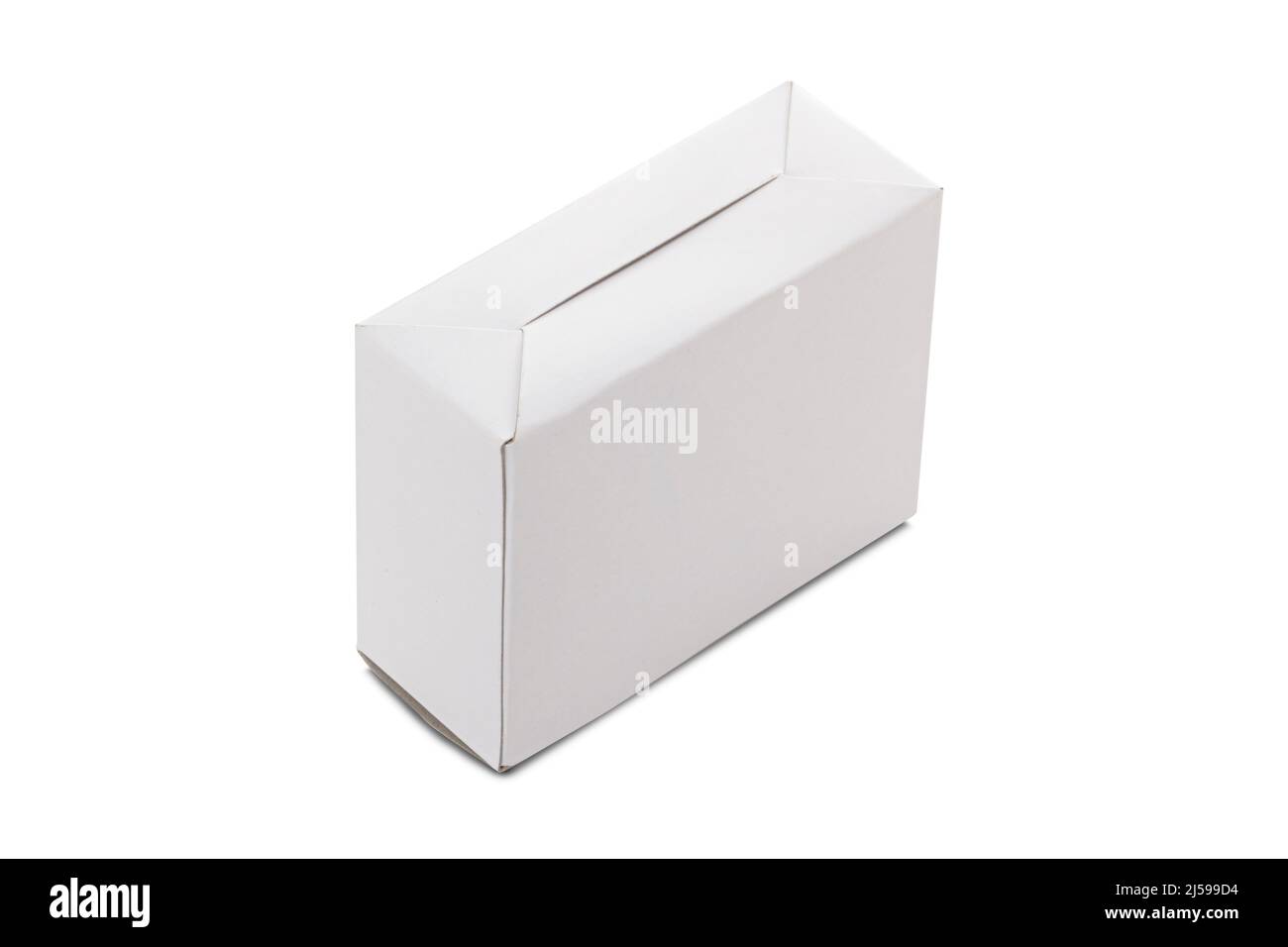 Closed white blank carton box isolated on white background with ...