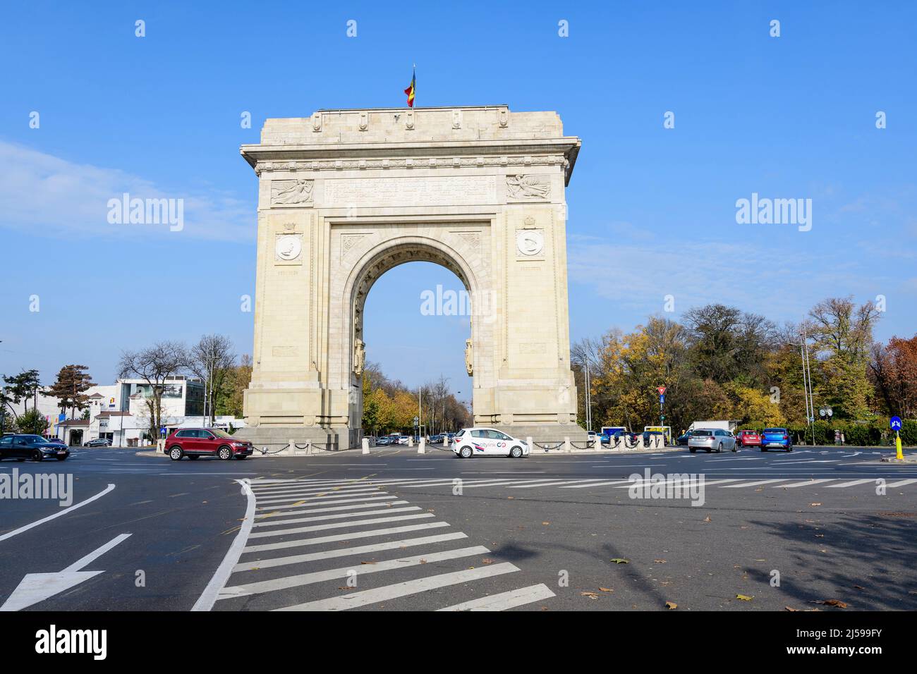 Bucharest, Romania - 6 November 2021: Arcul de Triumf (The Arch Of ...