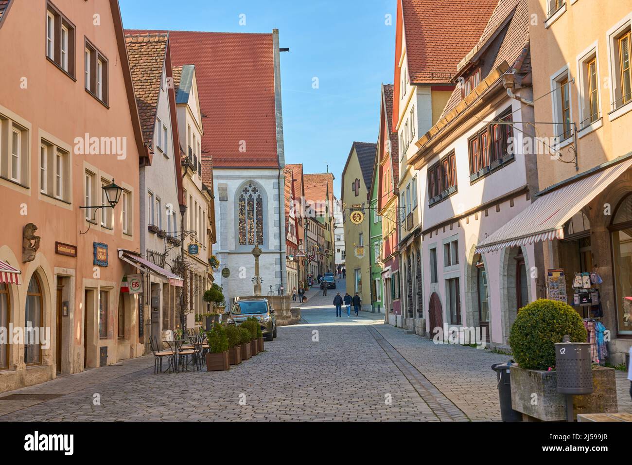 downtown of Rothenburg on Tauber is one of the most famous medieval ...