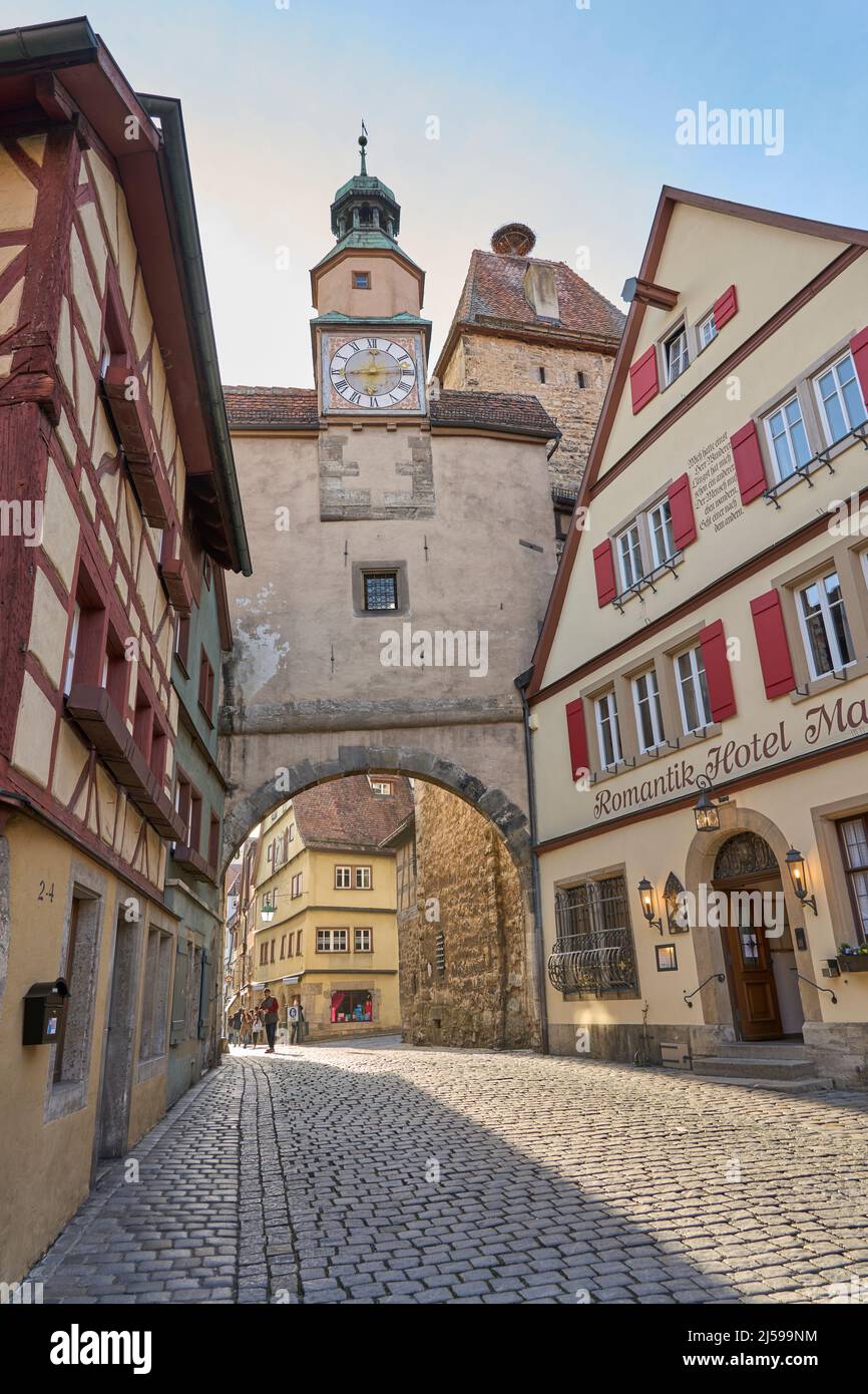 downtown of Rothenburg on Tauber is one of the most famous medieval ...